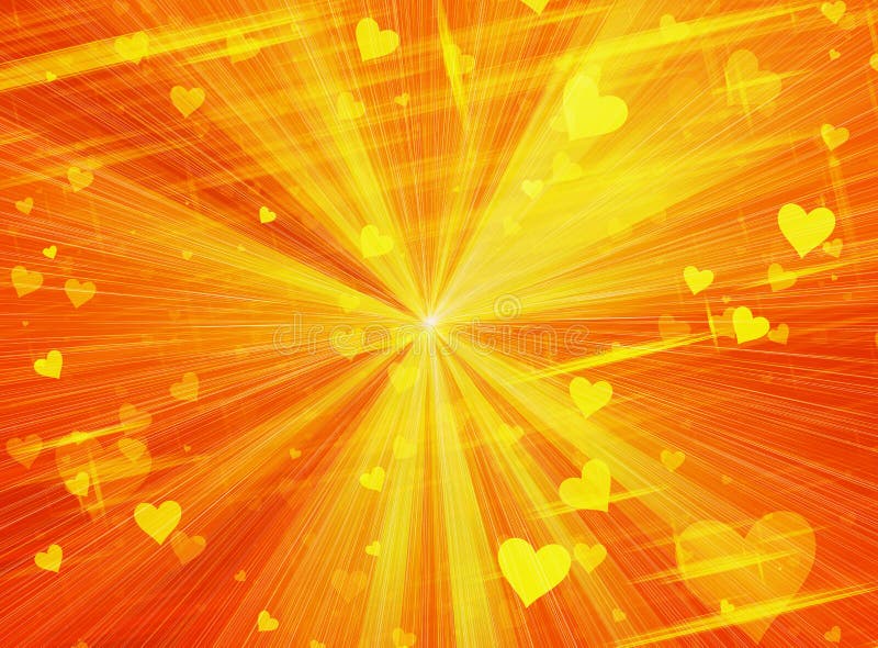 Dreamy Sparkling Light Hearts on Sun Rays Backgrounds Stock ...