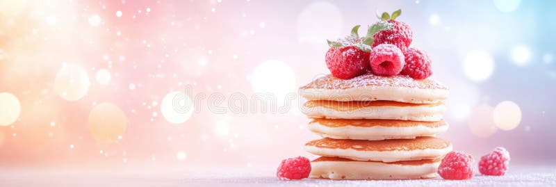 Dreamy Stack of Fluffy Space Pancakes Topped with Berries and Magical ...