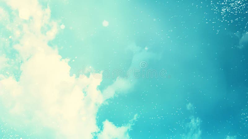 Dreamy Teal Sky Clouds Texture Background, Abstract Watercolor Style ...