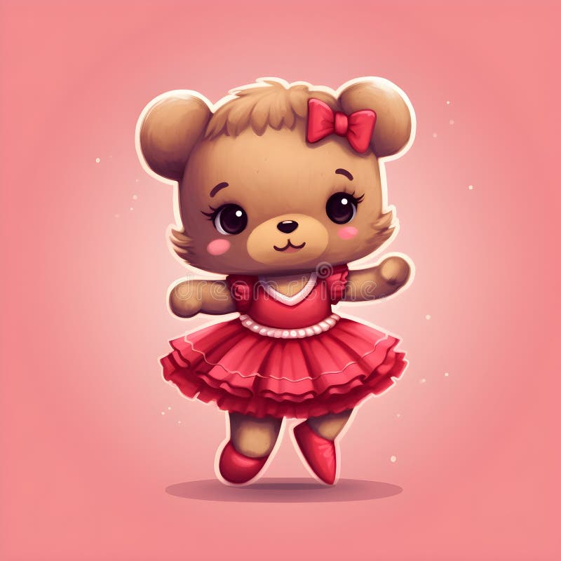 Dreamy teddy dance art stock illustration. Illustration of child ...
