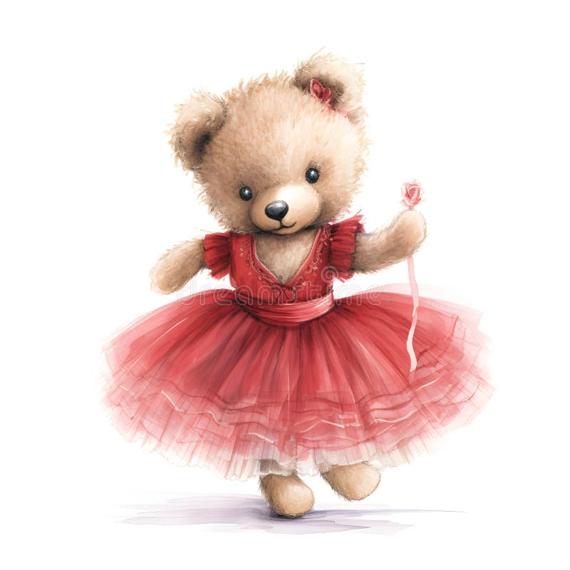 Dreamy teddy dance art stock illustration. Illustration of garden ...