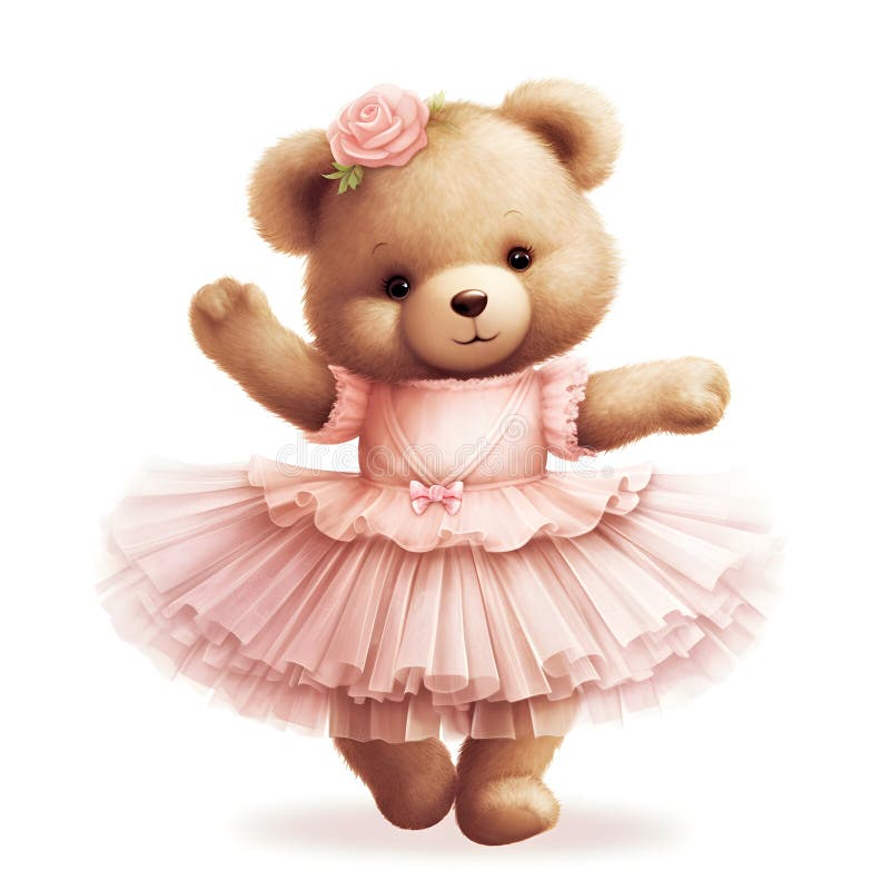 Dreamy teddy dance art stock illustration. Illustration of cute - 286698113