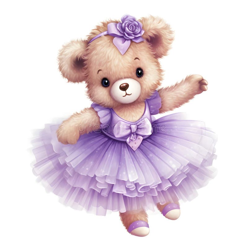 Dreamy teddy dance art stock illustration. Illustration of lovely ...