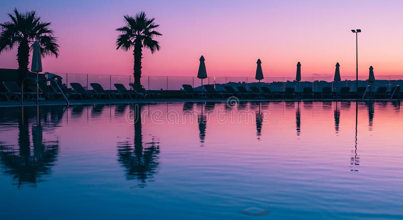 A Dreamy Vaporwave Sunset at a Summer Hotel Pool - Generated Using Ai ...