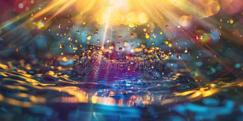 Dreamy Waterscape with Rainbow Effects Stock Photo - Image of beautiful ...