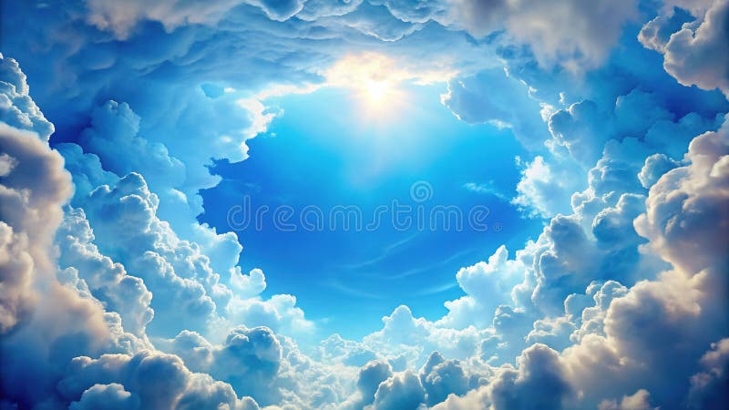 Dreamy White Cloud Frame a Serene Fluffy White Cloud Border for Design ...