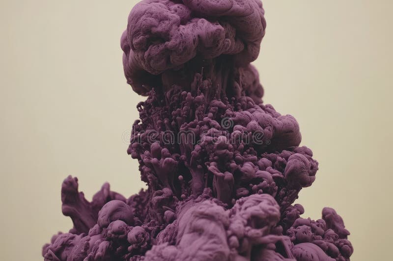 A Dreary, Dissolving Ink Drop in Water with a Grunge Gray Abstract ...