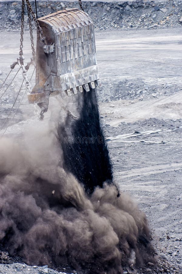 Dredge ladle at open pit stock photo. Image of ladle - 74123202