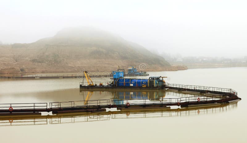 Dredge sand mines stock image. Image of transport, dredging - 21268911