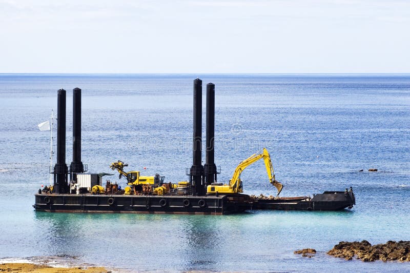 Dredger stock image. Image of dock, crane, dredging, jetty - 6221553