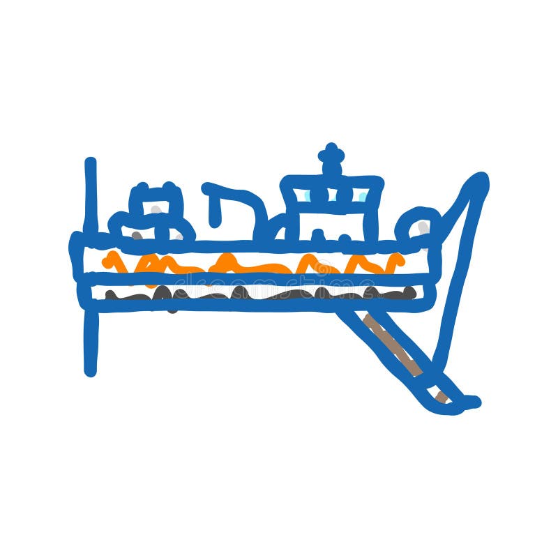 Dredger Ship Icon Doodle Illustration Stock Illustration - Illustration ...