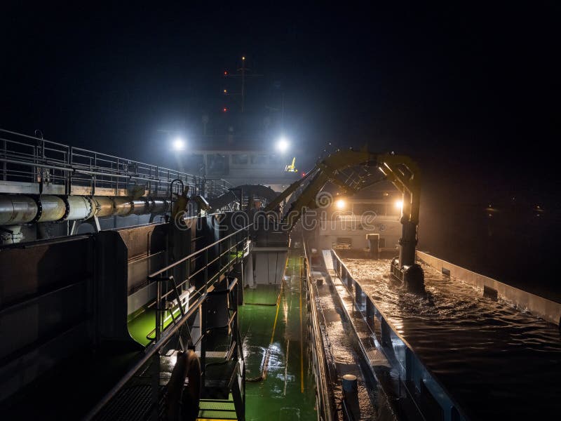 Dredging Vessel Operations stock photo. Image of platform - 394274640