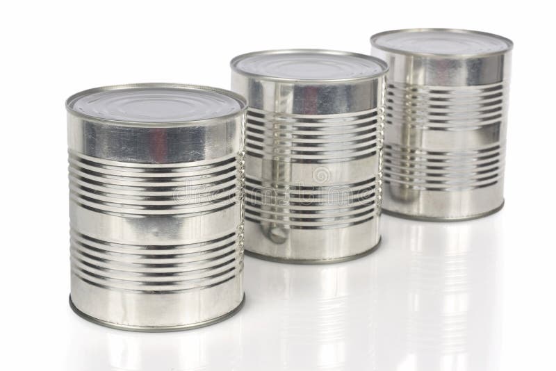 Drei Blechdosen stockbild. Bild von studio, konserviert - 4673739