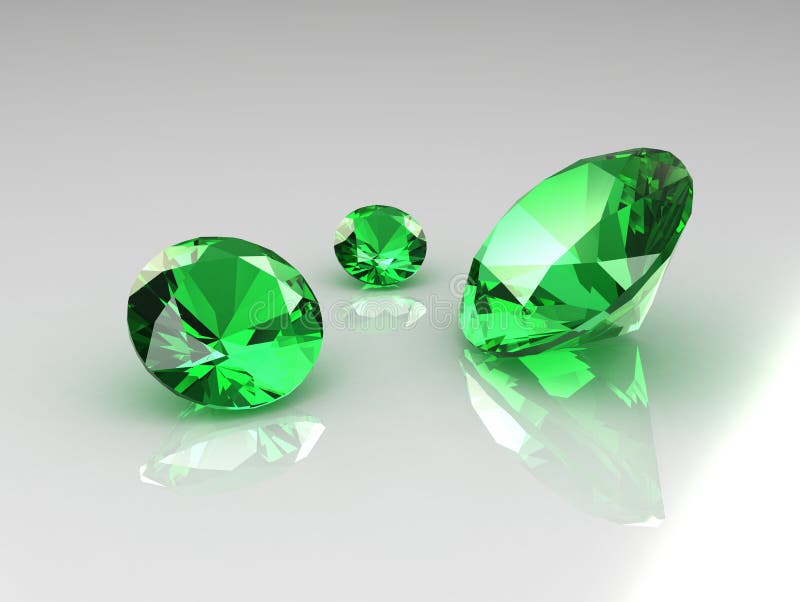 Drei schöne Smaragde stockbild. Bild von verzaubern, rubin - 10435163