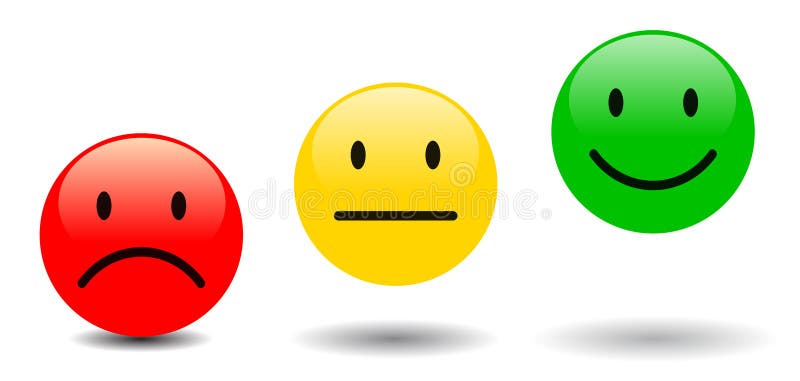 Drei smilies leicht - stock abbildung. Illustration von antwort - 114136497