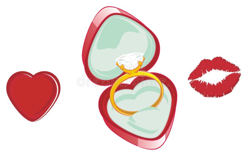 Drei Symbole der Liebe stock abbildung. Illustration von kostspielig ...