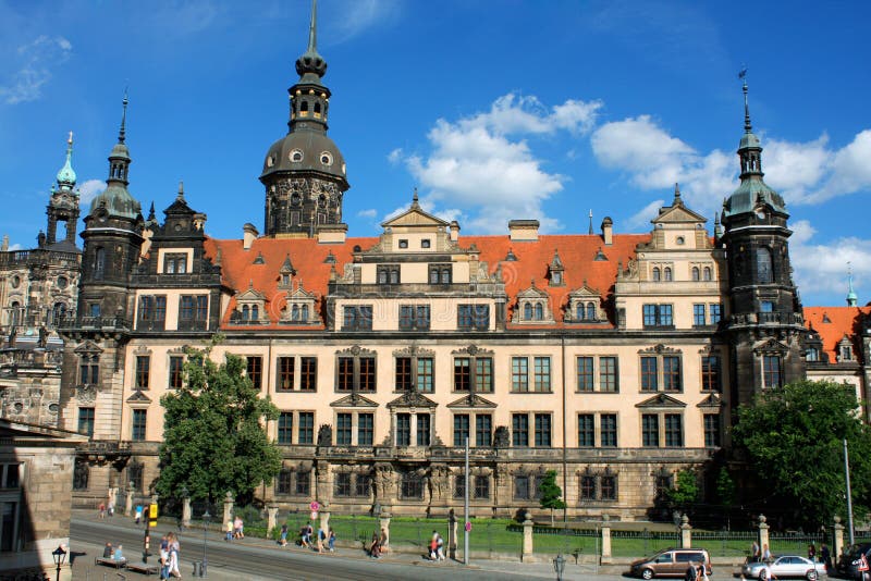 Dresden Castle or Royal Palace by Night, Saxony, Germany Stock Image ...