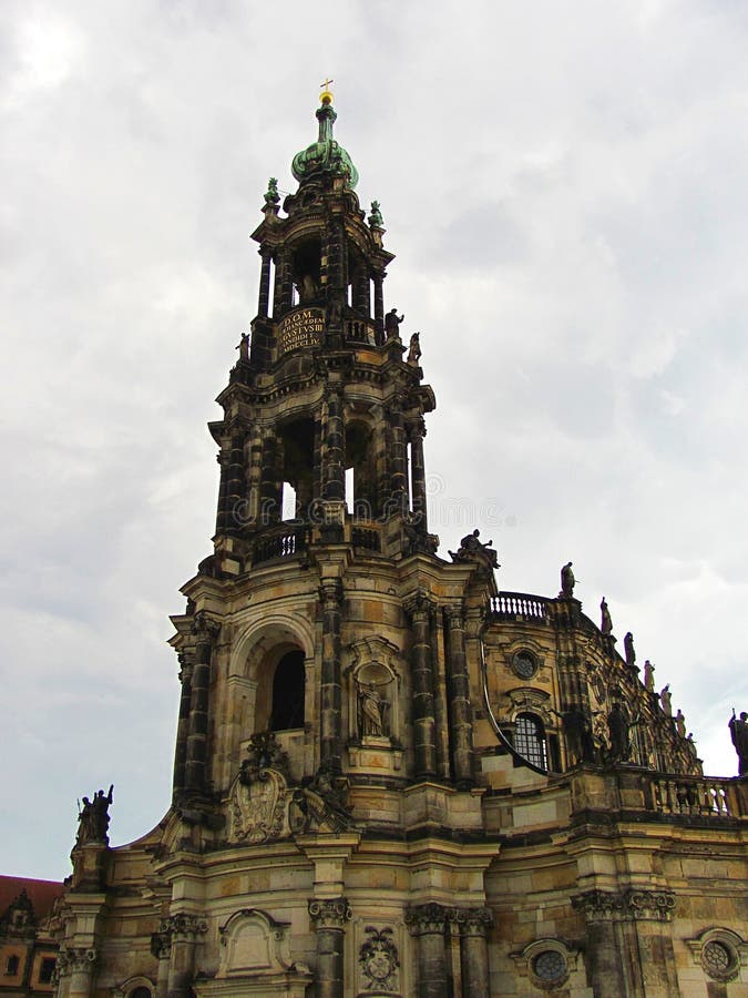 Dresden Cathedral of the Holy Trinity or Hofkirche, Dresden Castle in ...