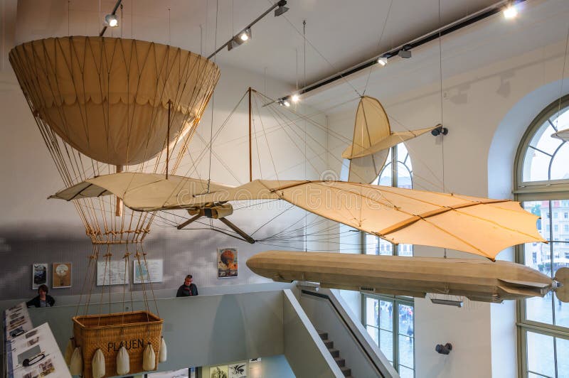 DRESDEN, GERMANY - MAI 2015: Ancient Flying Machine Based on the ...