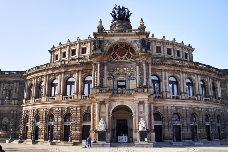 Semeroper Building at the Theaterplatz Square in Dresden, Germany ...
