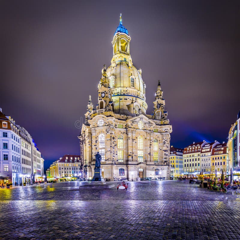 Dresden, Germany Cityscape of Cathdedrals Over the Elbe River Stock ...