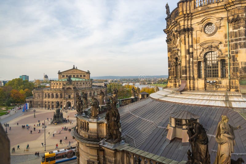 Dresden, Germany - October 19, 2024: Aerial View of Semperoper and ...