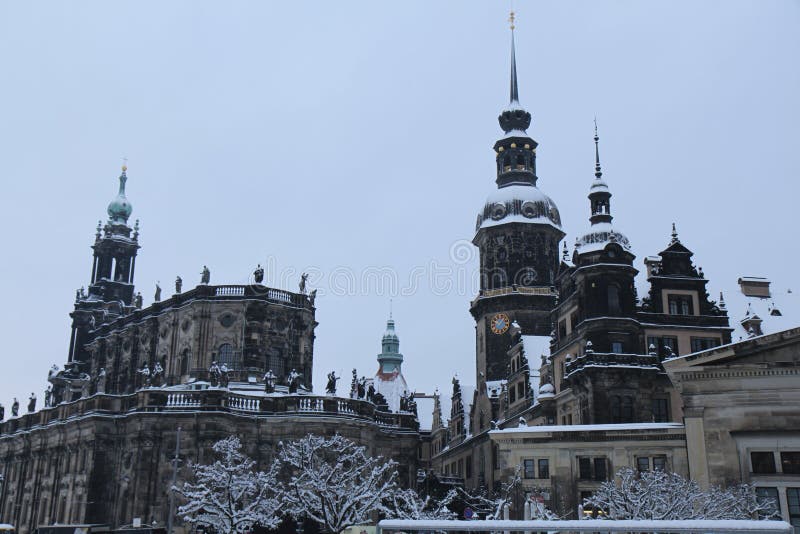 Dresden Germany in Winter stock image. Image of germany - 72968809