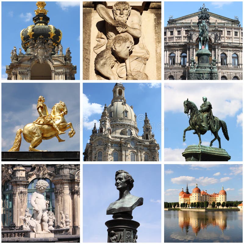 Dresden landmarks collage stock image. Image of cinderella - 78186073