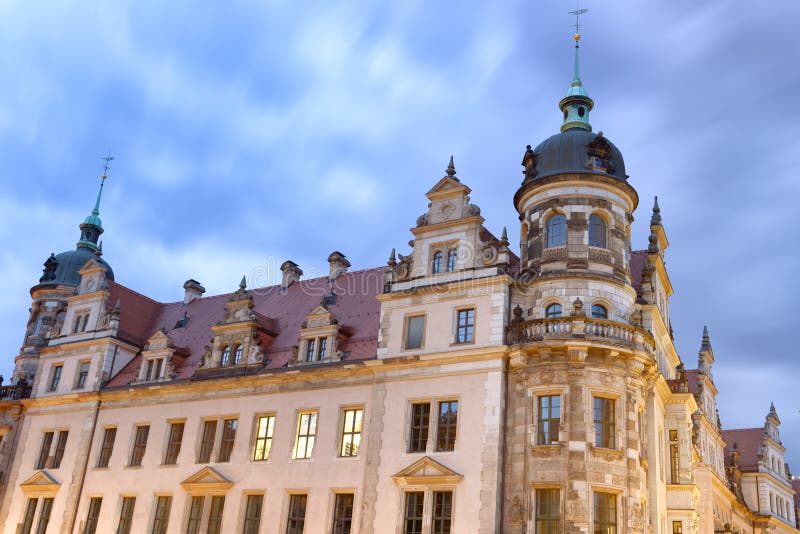 Dresden Landmarks in Schlossplatz, Germany Stock Image - Image of ...