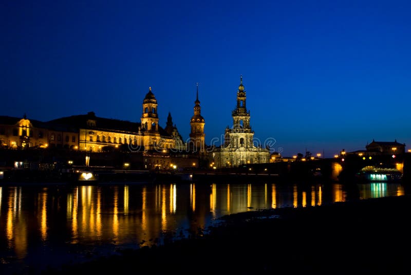 Dresden at night 4 stock image. Image of culture, night - 6392987