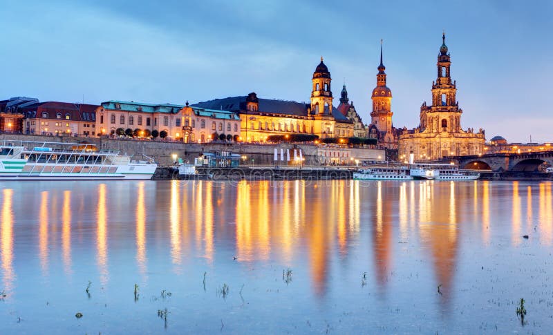 Semperoper at Night in Dresden, Germany Stock Image - Image of saxon ...