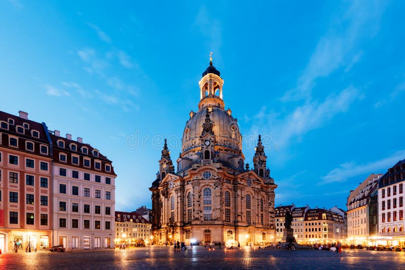 Dresden at night, Germany stock image. Image of architecture - 121030731