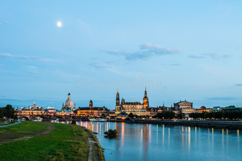 Dresden at night stock image. Image of architecture, castle - 49386849