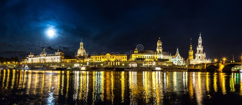 Dresden in night stock photo. Image of germany, skyline - 187944800