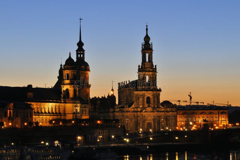 Dresden at night stock photo. Image of europe, sunset - 56852614