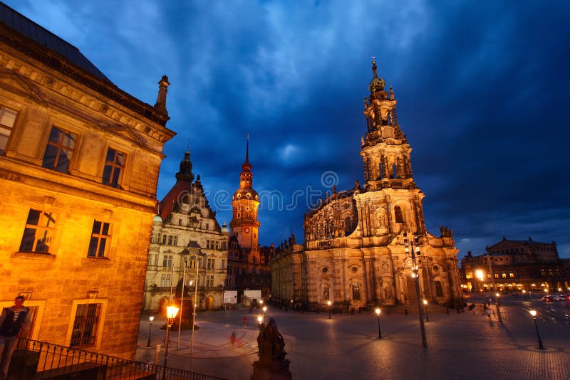Dresden stock photo. Image of dusk, castle, bridge, german - 46208474