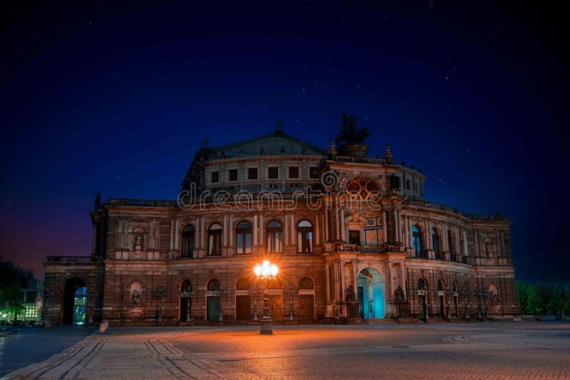 Dresden Opera House Night stock photo. Image of tourism - 297111674