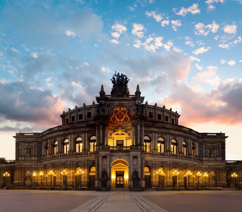 The Semper Opera House in Dresden Stock Image - Image of landmark ...