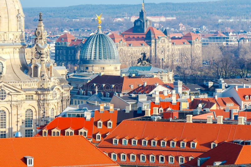 Dresden. View from above. stock photo. Image of east - 66632458