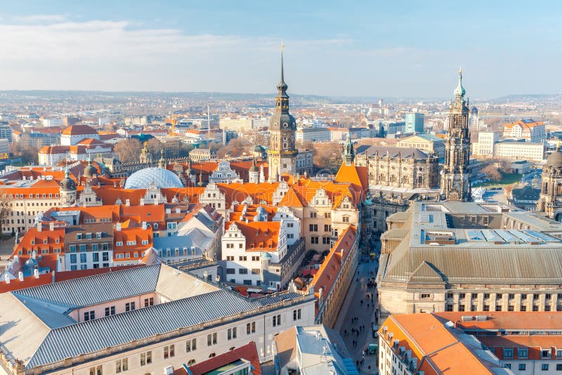 Dresden. View from above. stock image. Image of height - 66905155