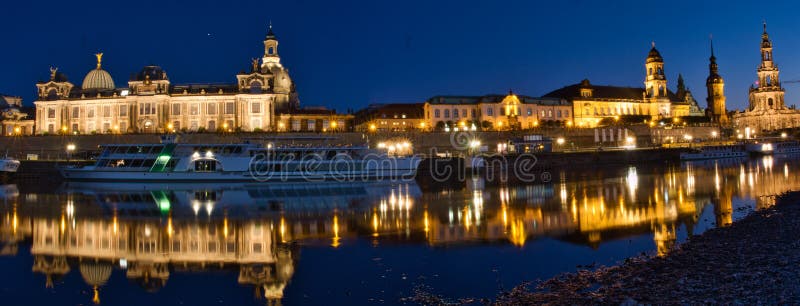 Dresden view in the night stock photo. Image of architecture - 156065510