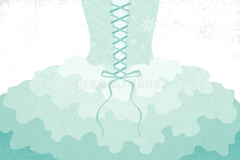 Close Up of the Back of a Ruffly Ball Gown Dress Stock Vector ...