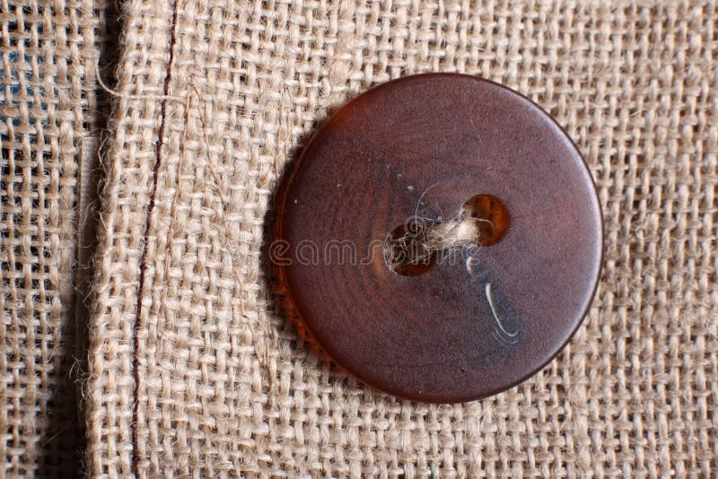 Dress Button at Recycled Hessian Sack Stock Image - Image of fibre ...