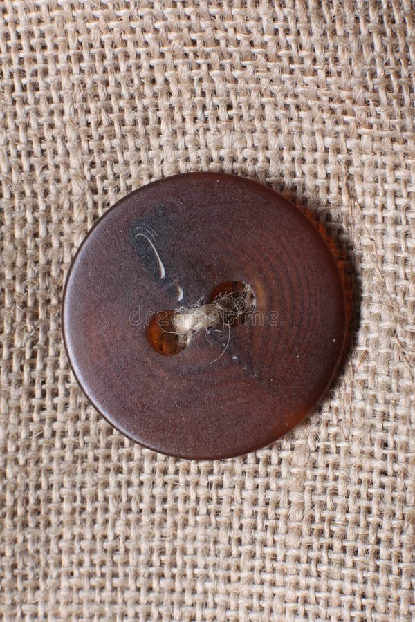 Dress Button at Recycled Hessian Sack Stock Photo - Image of fiber ...