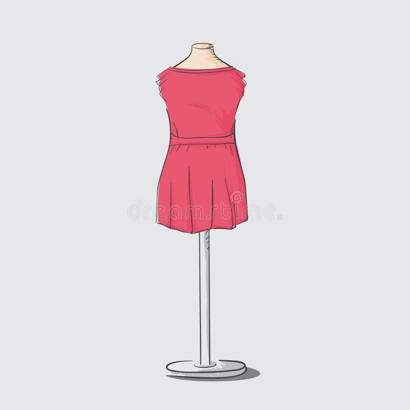 Dress on Clothing Stand. Vector Illustration Decorative Design Stock ...