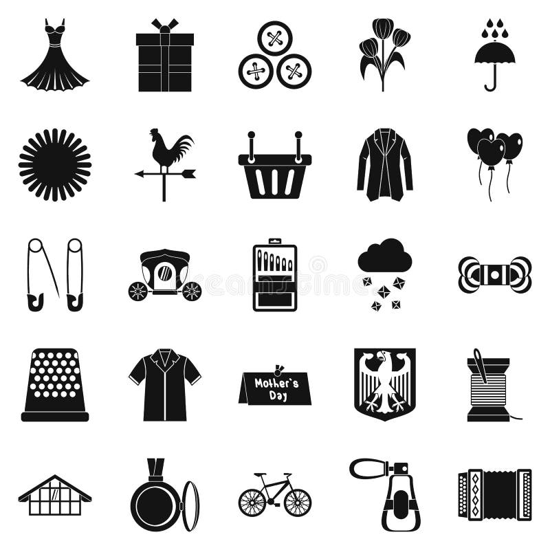 Dress Code Icons Set, Simple Style Stock Vector - Illustration of shirt ...