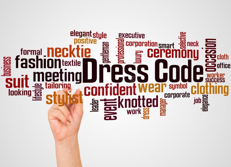Dress Code Word Cloud and Hand with Marker Concept Stock Photo - Image ...