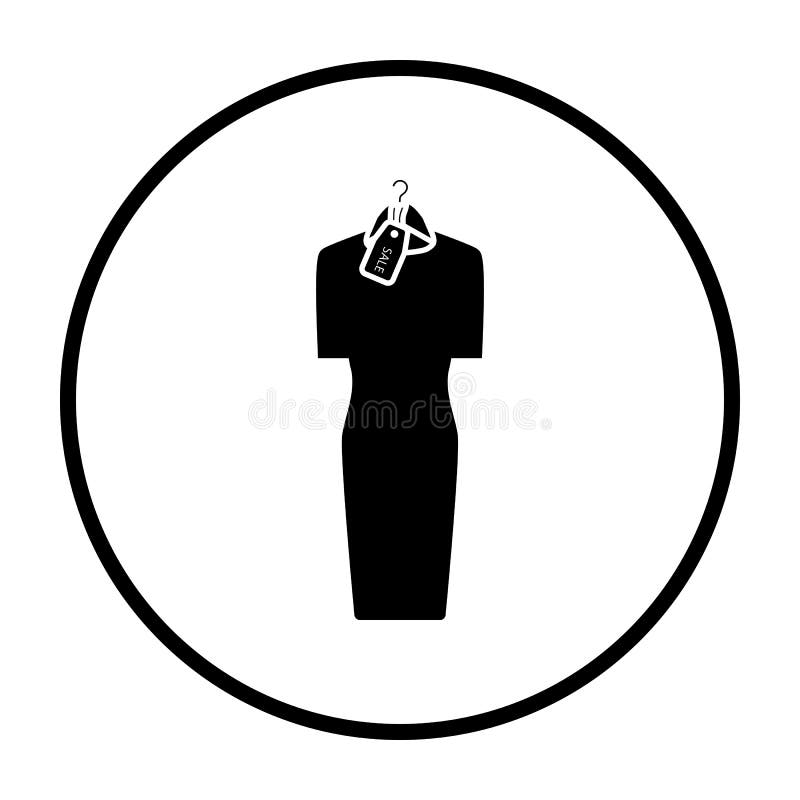Dress on Hanger with Sale Tag Icon Stock Vector - Illustration of ...