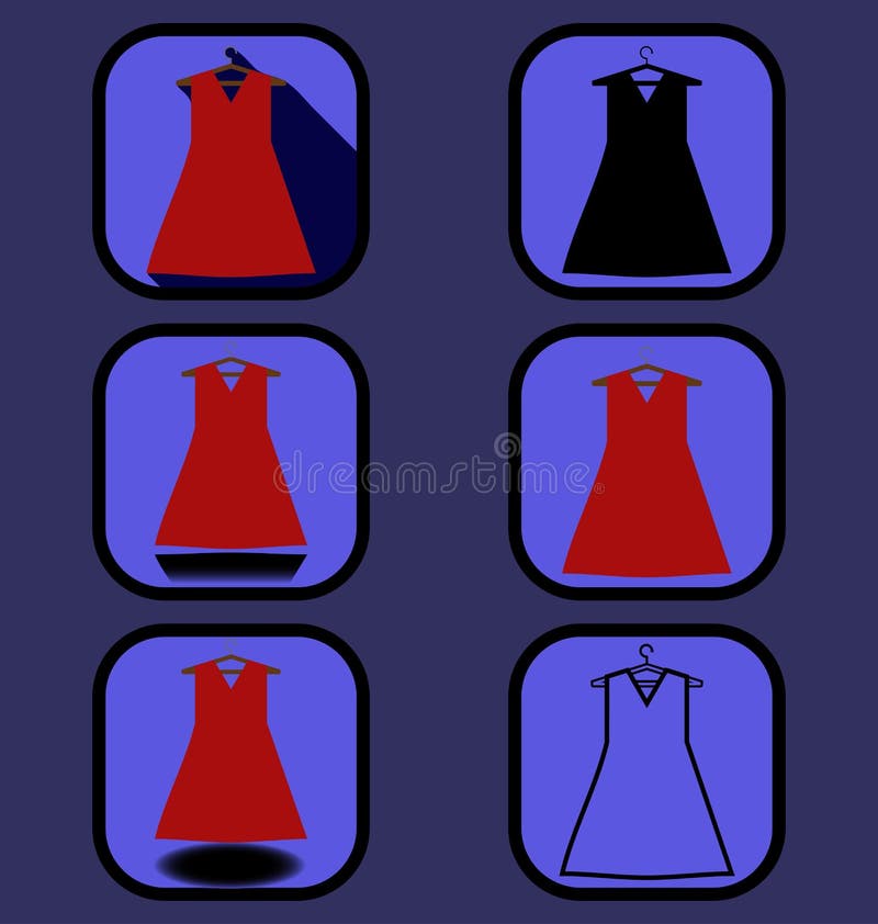 Dress icons set stock vector. Illustration of female - 77449222