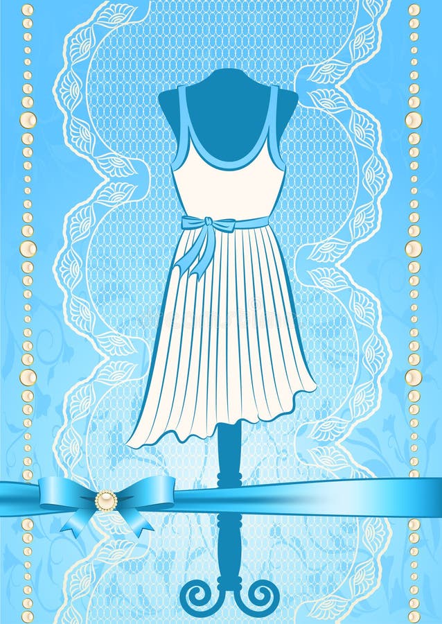 Dress with lace ornaments stock vector. Illustration of mannequin ...